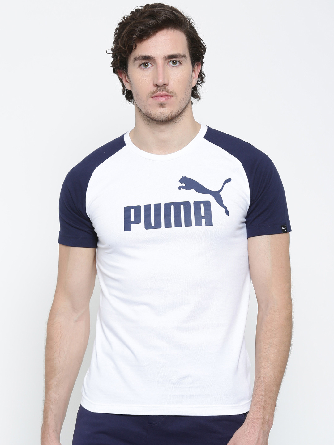 Buy Puma Men White Printed ESS No.1 Logo Pure Cotton T Shirt - Tshirts ...