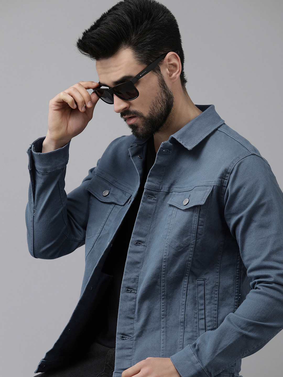 Buy Jack & Jones Men Blue Solid Denim Jacket - Jackets for Men 19348776 ...