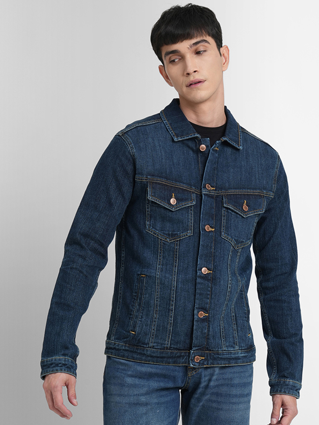 Buy Jack & Jones Men Blue Denim Jacket - Jackets for Men 19348802 | Myntra