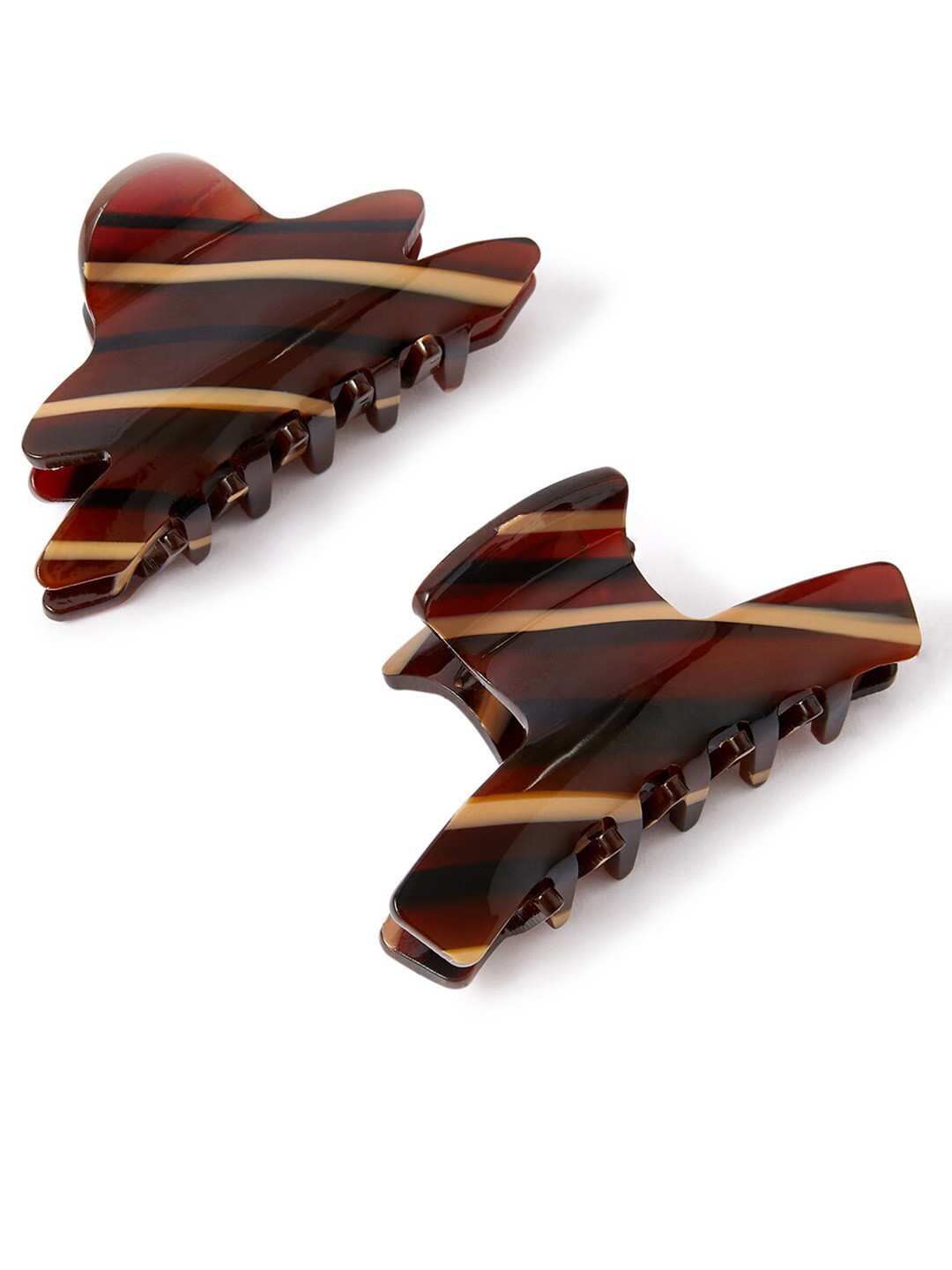 Buy Accessorize London Women Set Of 2 Aulip Stripey Effect Tort Claw ...