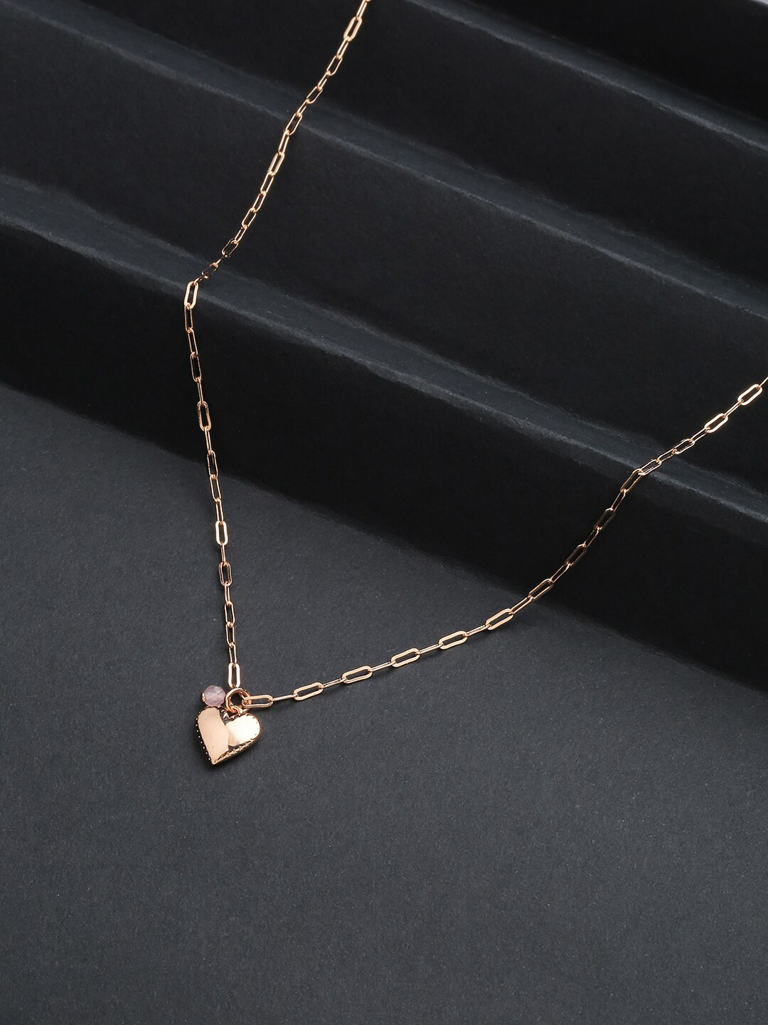 Buy Accessorize London 14K Gold Plated Quartz Heart Pendant Necklace ...