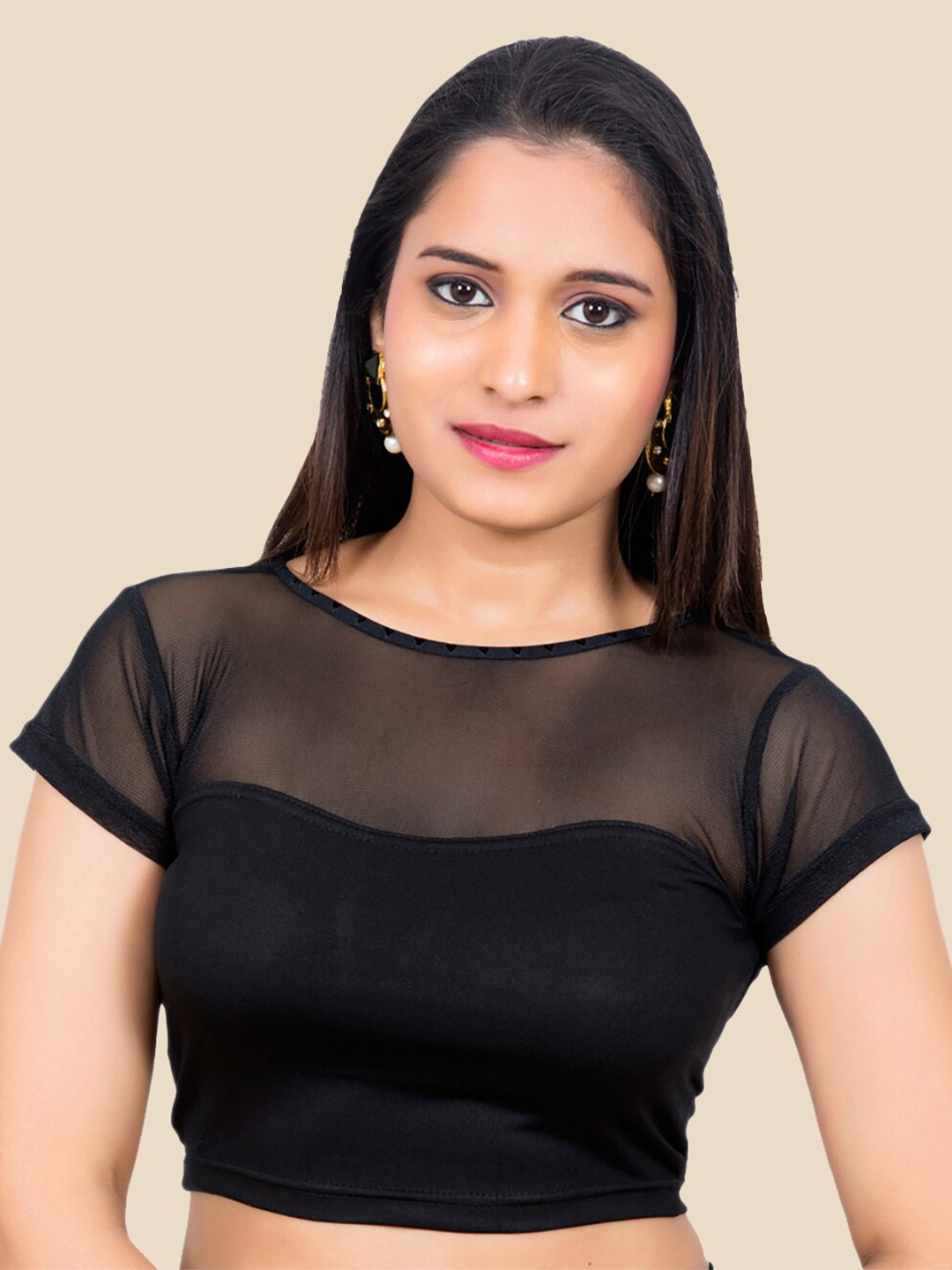 Buy FEMMIBELLA Women Black Solid Net Saree Readymade Blouse - Saree Blouse for Women 19357090 ...