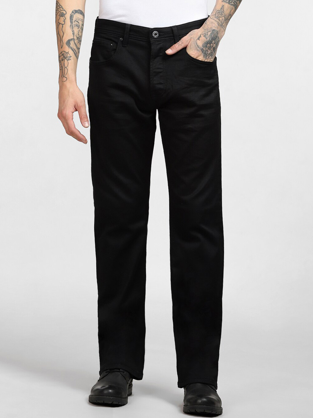 Buy Jack & Jones Men Blue Straight Fit Low Rise Low Distress Jeans ...