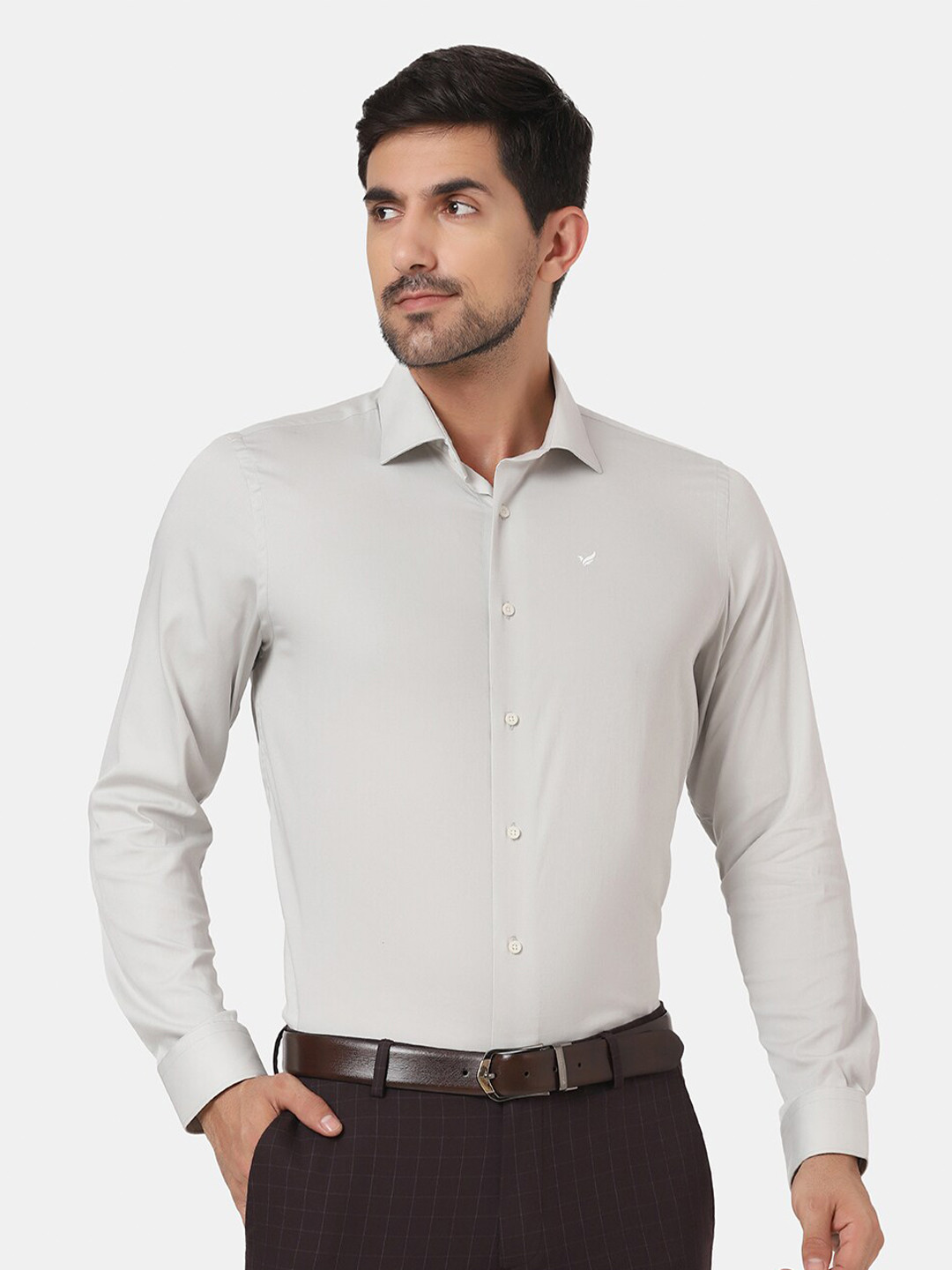 Buy Blackberrys TechPro Collection Men Grey Slim Fit Casual Shirt ...