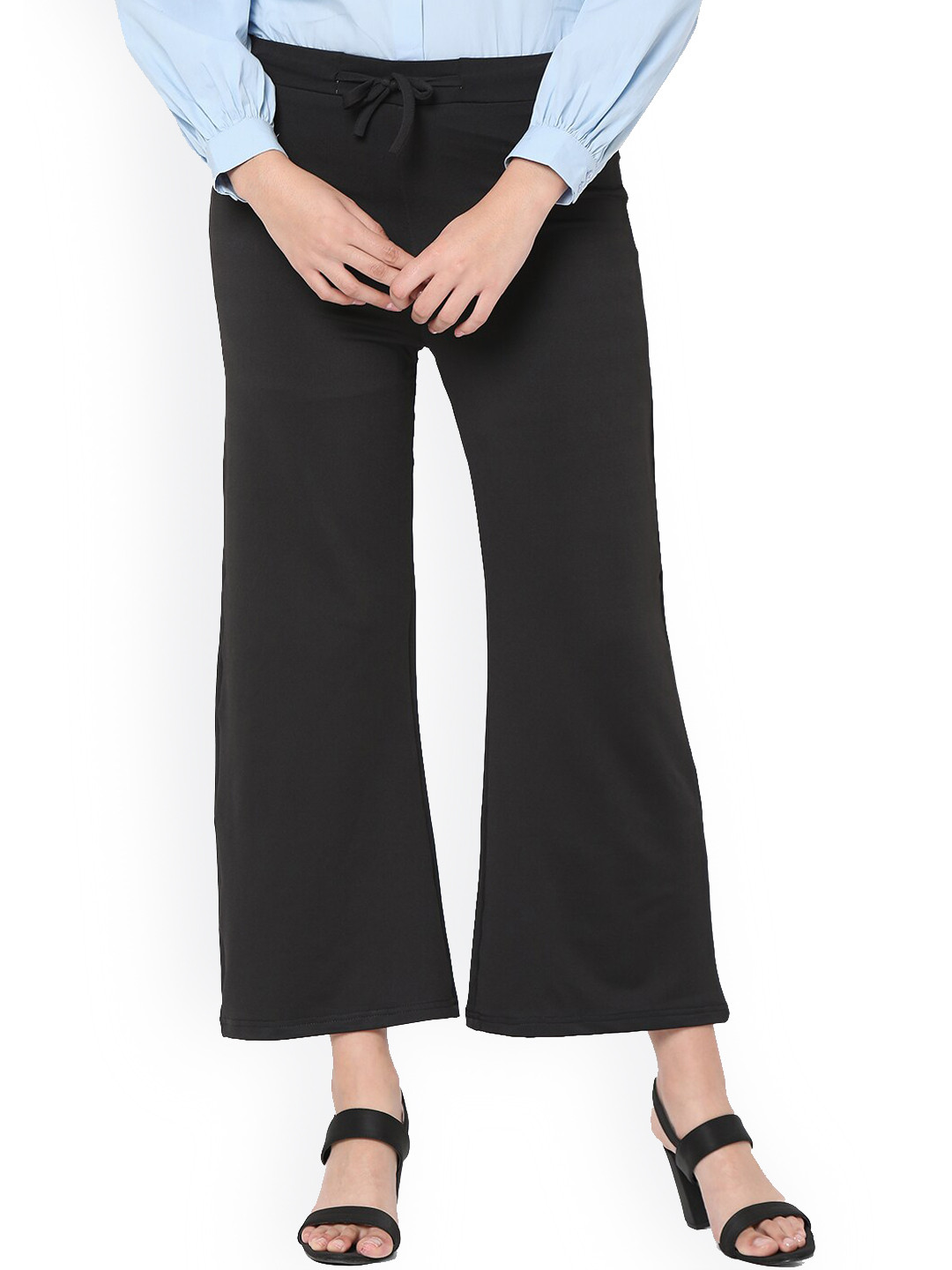 Buy Smarty Pants Women Black Relaxed Straight Leg Flared Easy Wash ...
