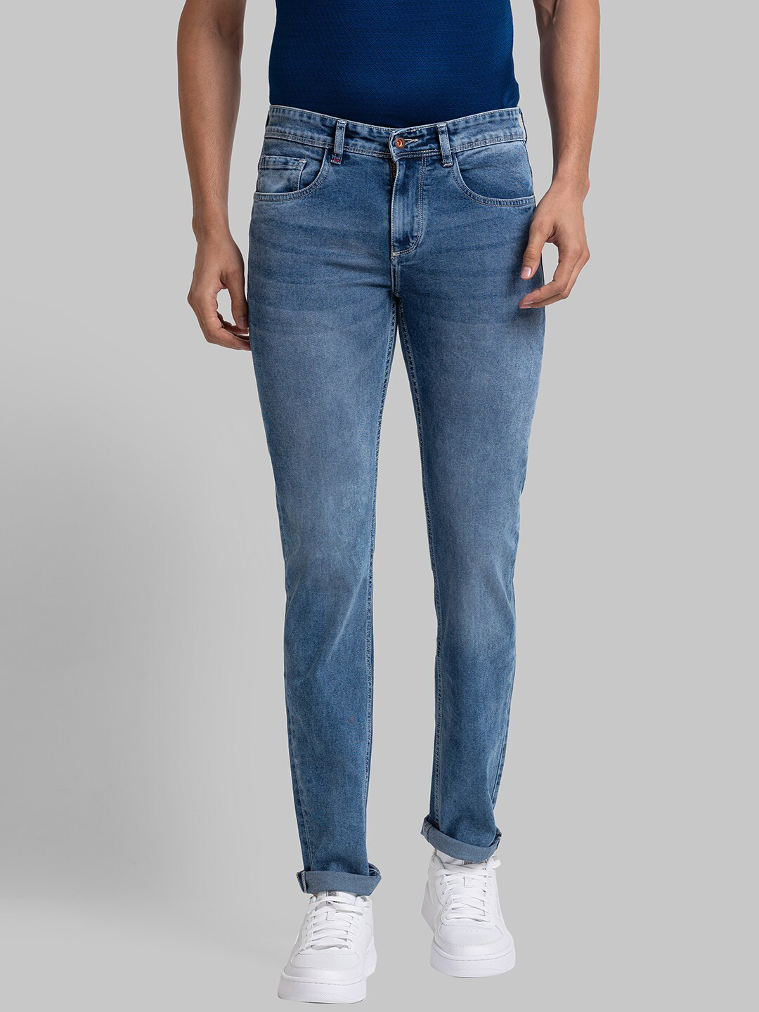 Buy Raymond Men Light Blue Slim Fit Light Fade Jeans - Jeans for Men ...