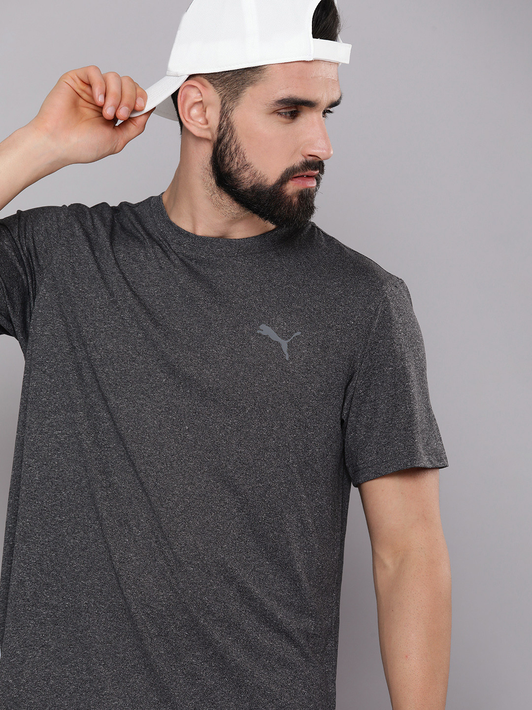 Buy Puma Men Black & Grey Printed DryCELL Sports T Shirt - Tshirts for ...