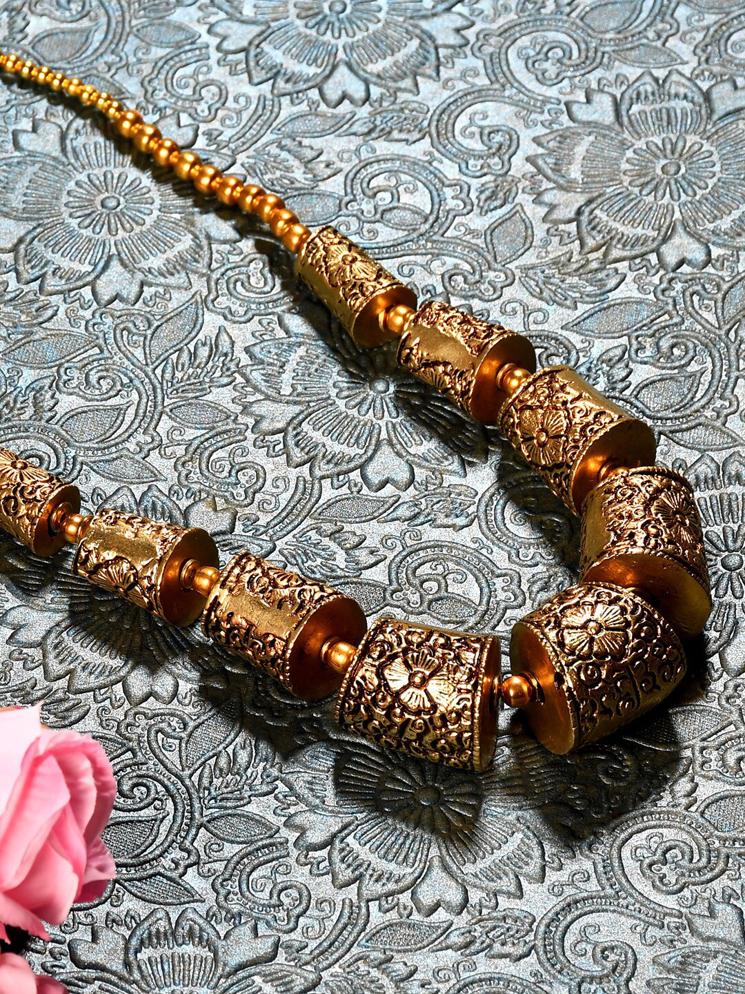 Buy Bamboo Tree Jewels Gold Toned Afghan Necklace - Necklace And Chains ...