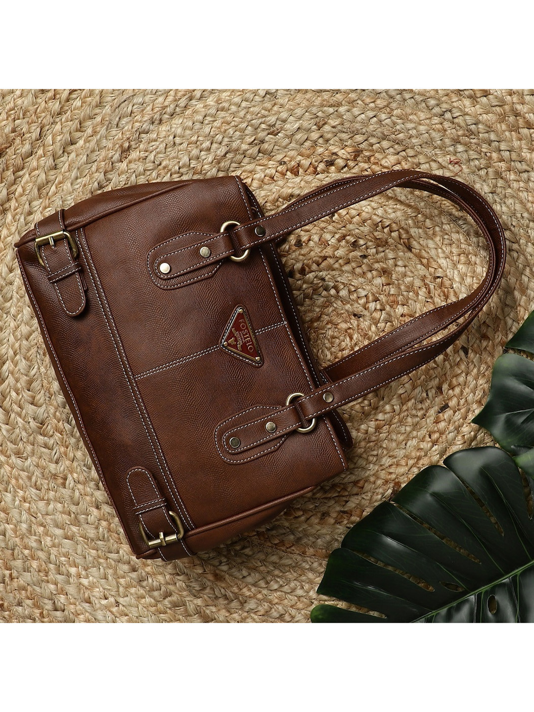 Buy Fostelo Brown PU Structured Shoulder Bag - Handbags for Women ...