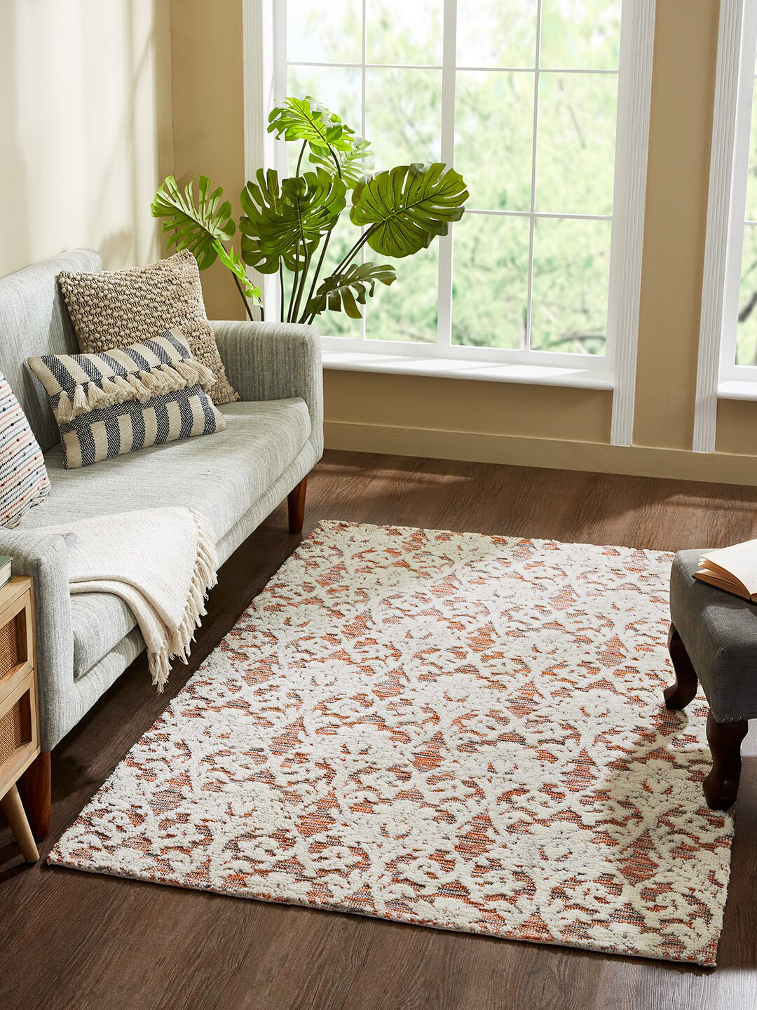 Buy Pano Peach & Cream Coloured Ethnic Motifs Printed Carpets - Carpets ...