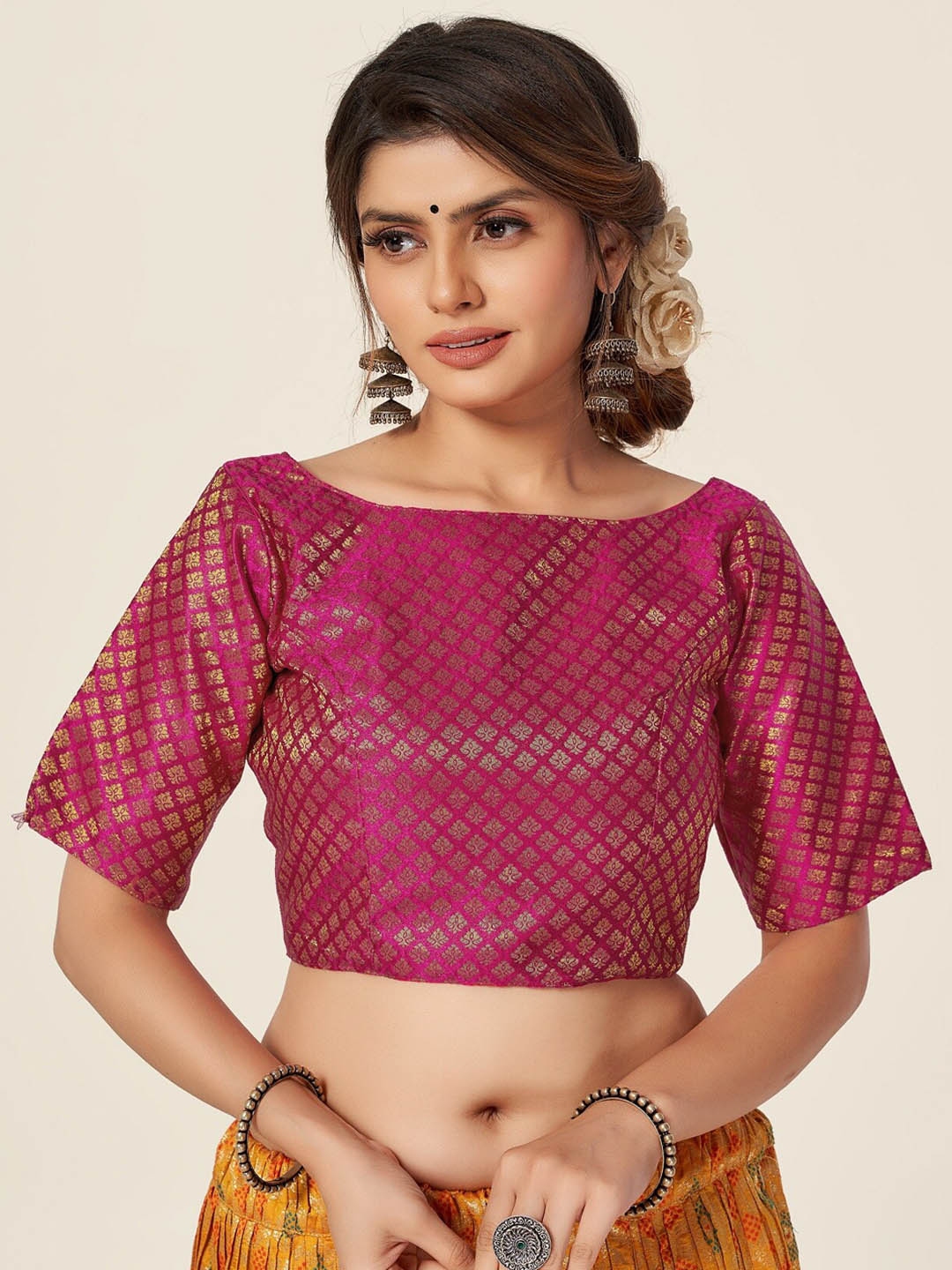Buy HIMRISE Women Pink Woven Design Saree Blouse - Saree Blouse for ... Buy HIMRISE Women Pink Woven Design Saree Blouse - Saree Blouse for ...