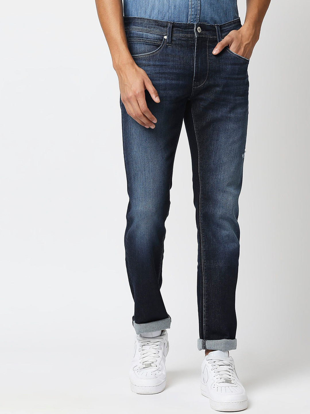 Buy Pepe Jeans Men Blue Slim Fit Light Fade Stretchable Jeans - Jeans ...