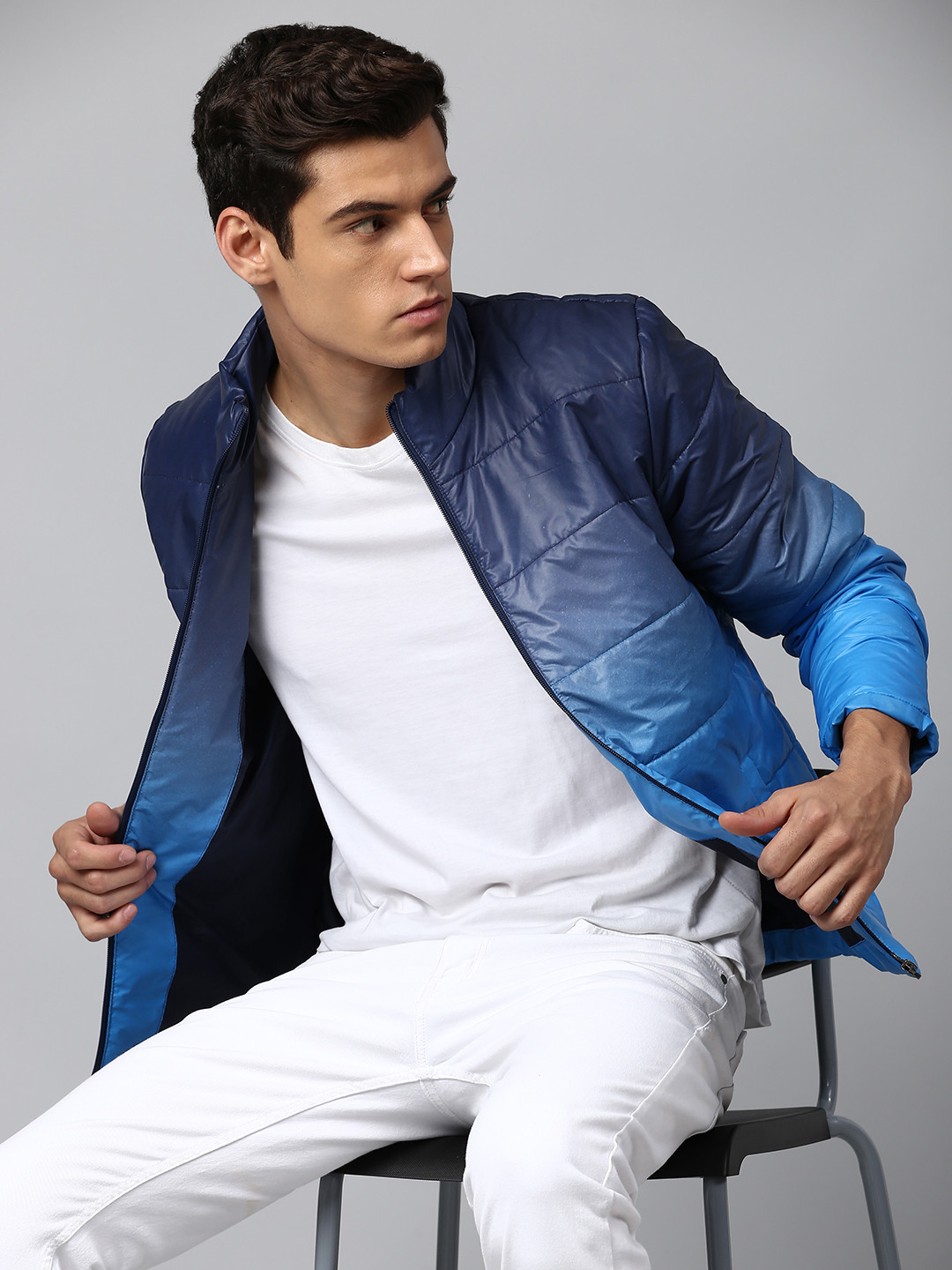 Buy Dennis Lingo Men Ombre Dyed Outdoor Padded Puffer Jacket - Jackets ...