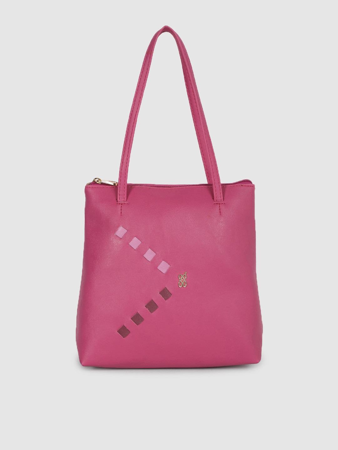 Buy Baggit Fuchsia Pink Solid Regular Structured Shoulder Bag With ...
