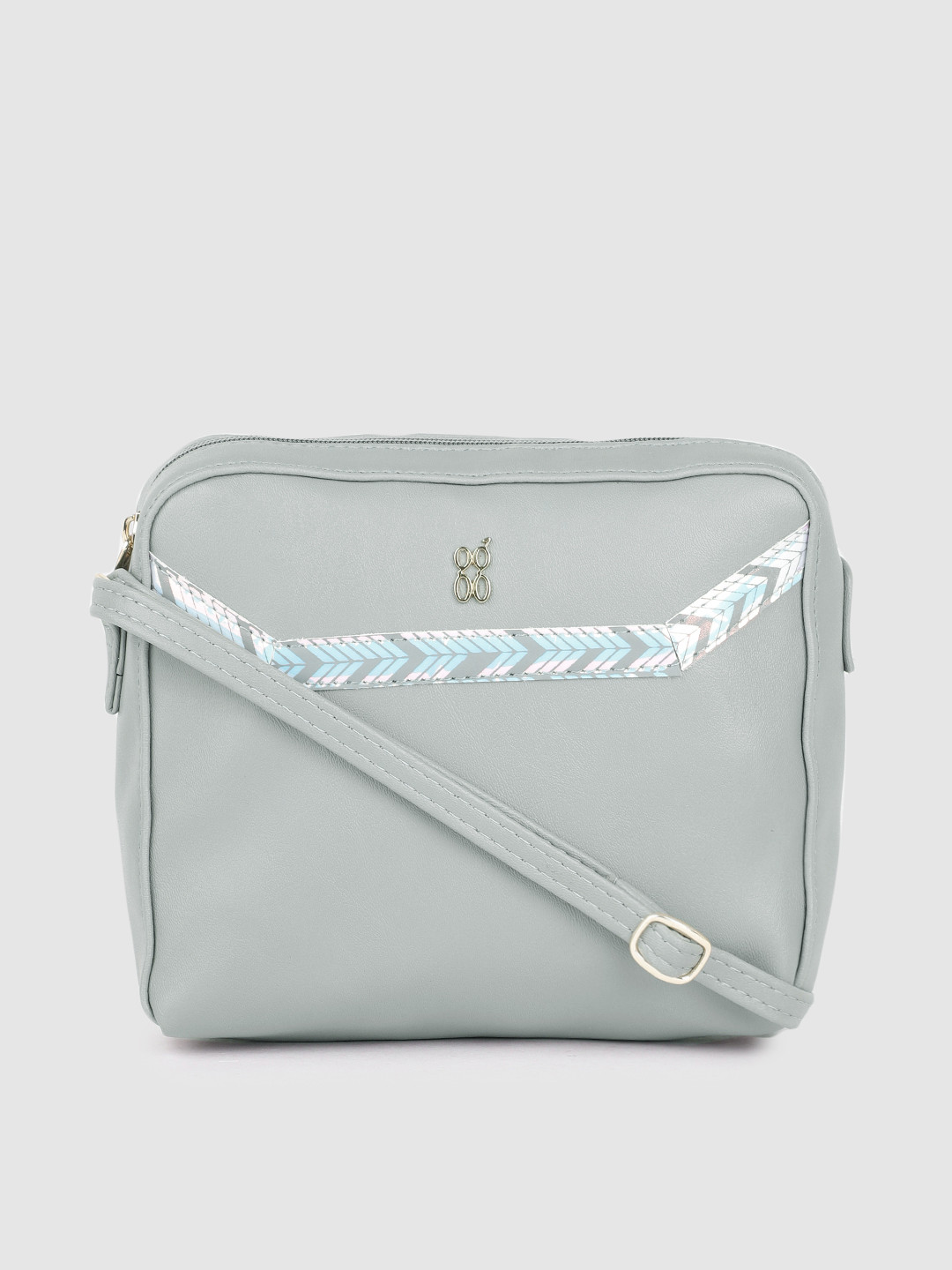 Buy Baggit Light Blue Structured Sling Bag With Reflective Detail ...