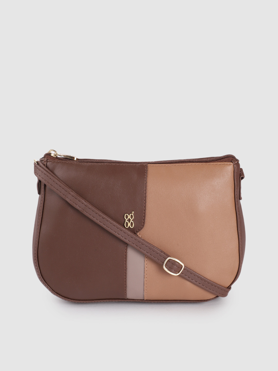 Buy Baggit Brown Colourblocked Structured Regular Sling Bag - Handbags ...