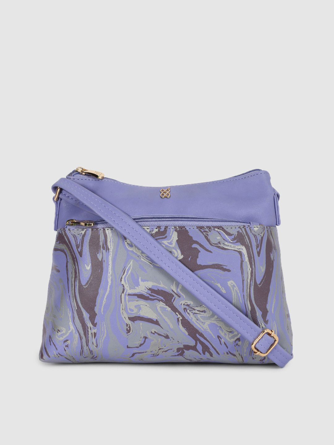 Buy Baggit Lavender Abstract Print Regular Structured Sling Bag ...