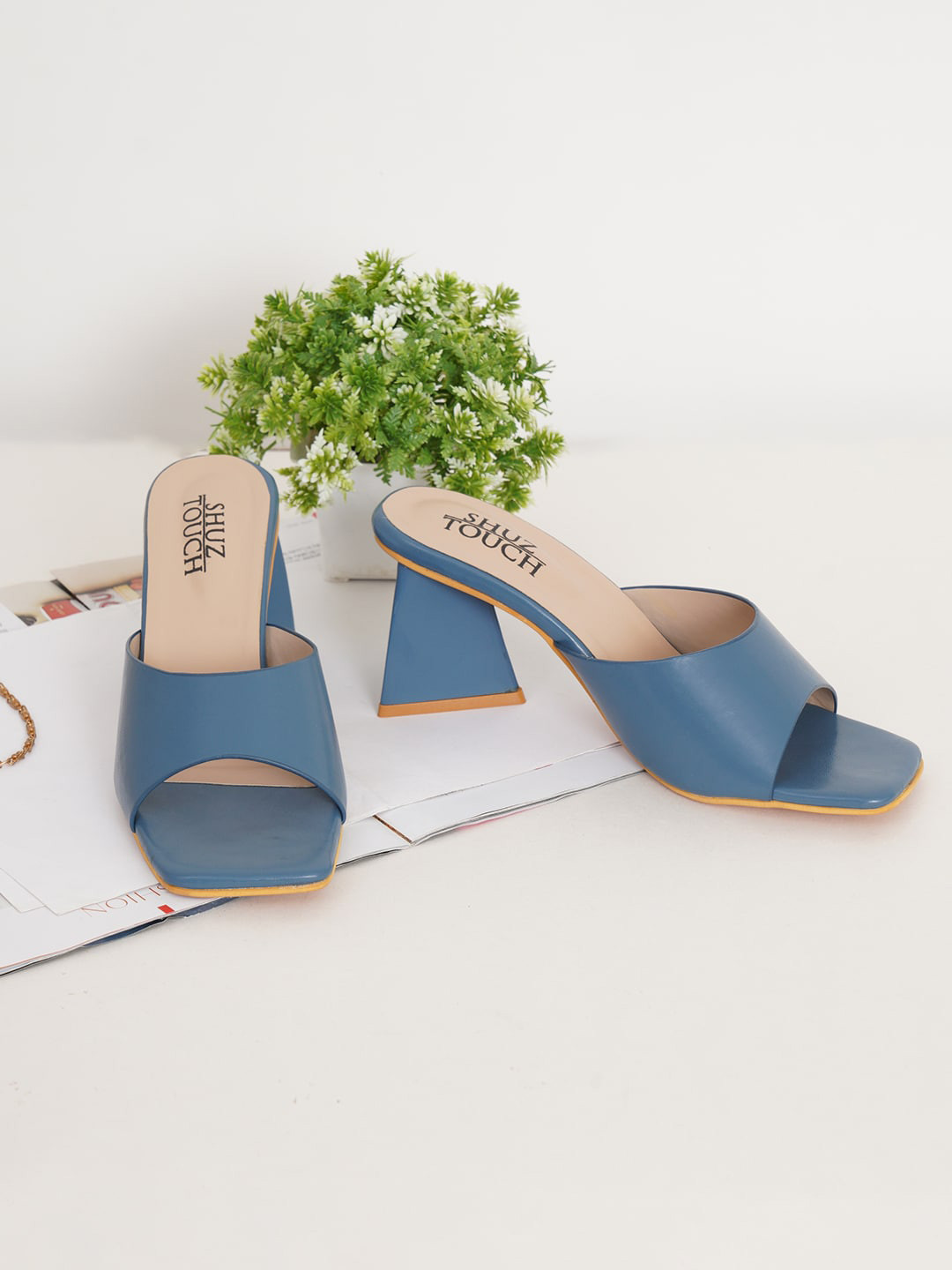 Buy SHUZ TOUCH Womens Blue Block Peep Toes - Heels for Women 19378934 ...