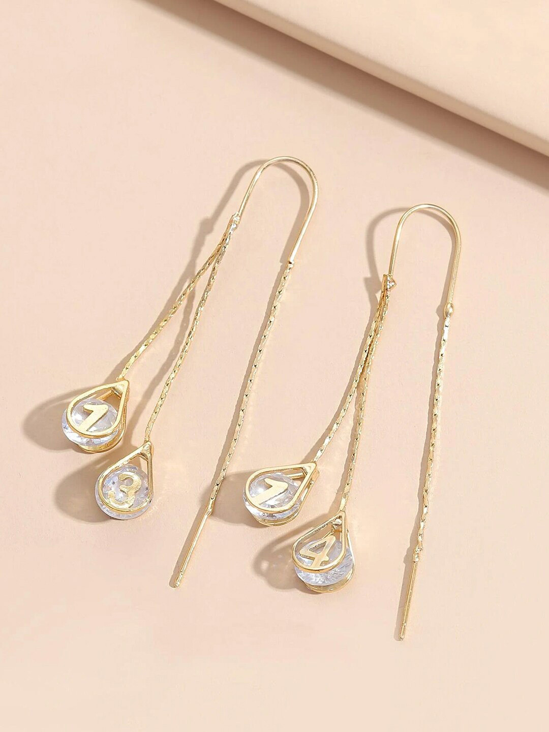 Buy Yellow Chimes Gold Plated Crystal Tear Shape Dangler Earrings ...