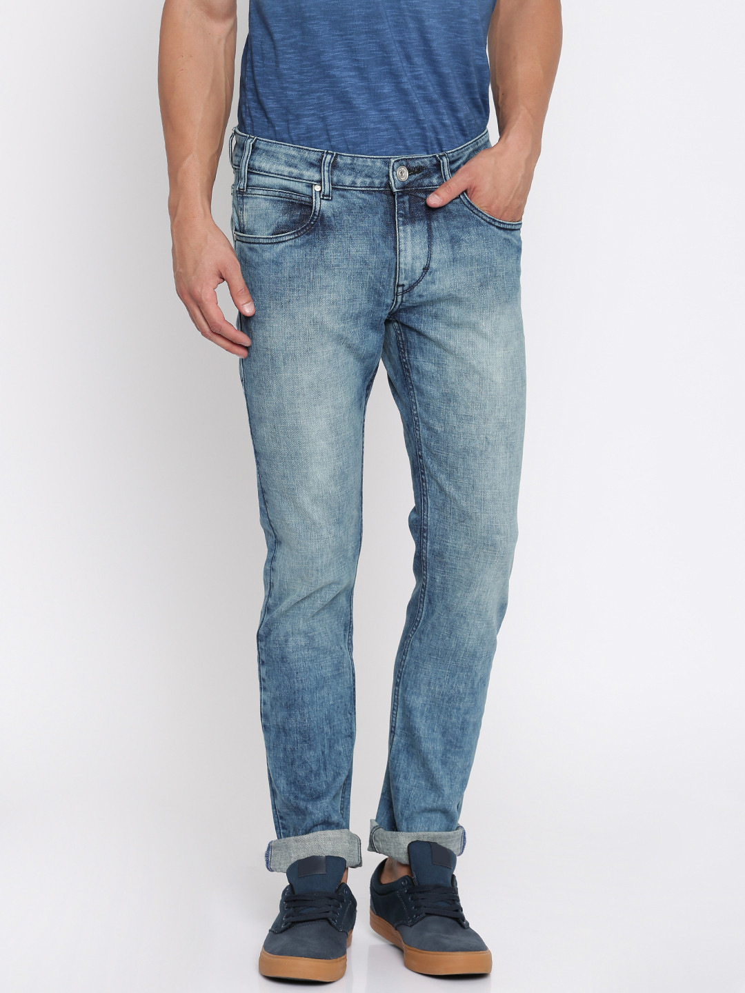 Buy Flying Machine Men Blue Regular Fit Stretchable Jeans - Jeans for ...