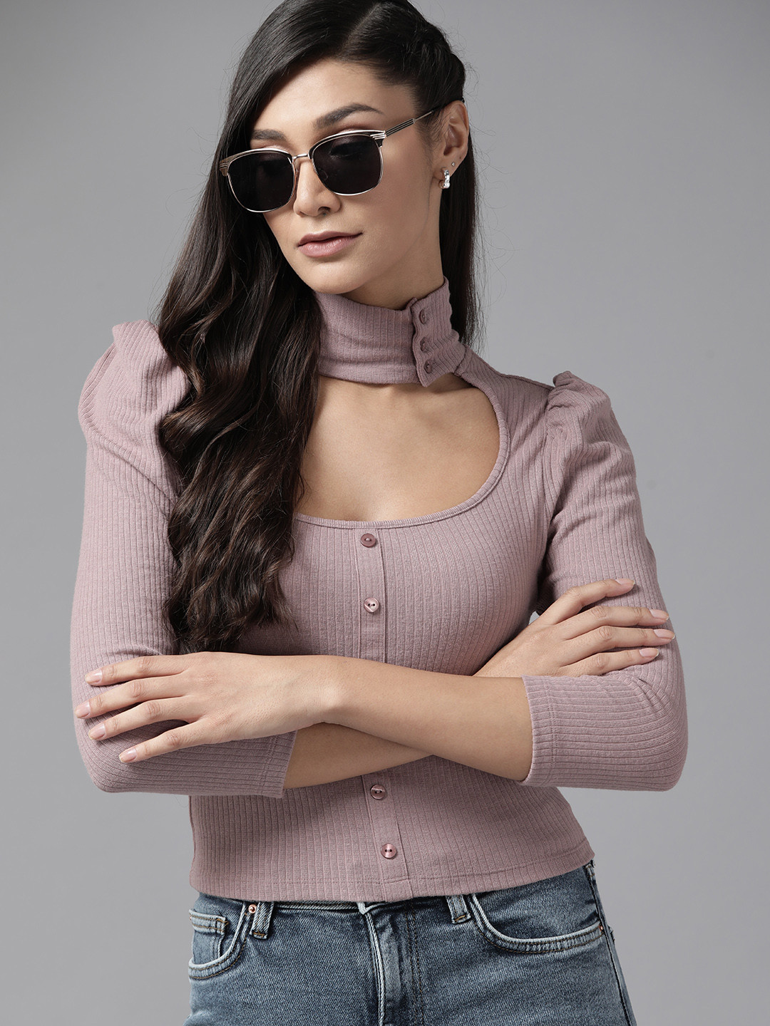 Buy Roadster Mauve Solid Top - Tops for Women 19381470 | Myntra
