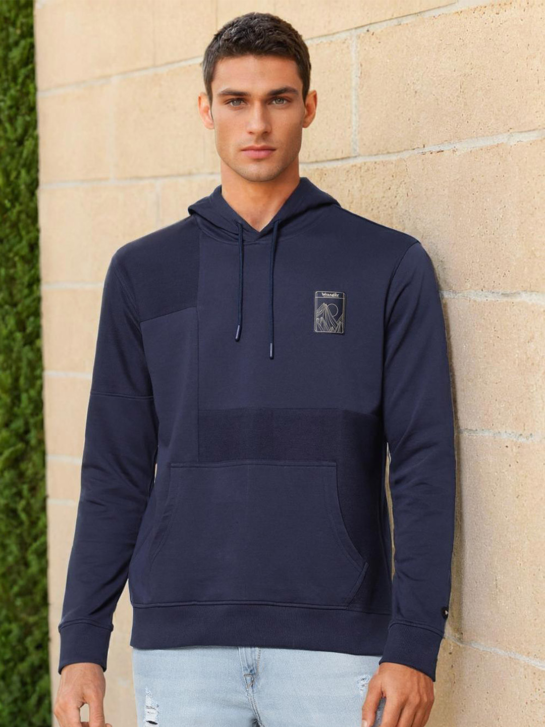 Buy Wrangler Men Blue Hooded Sweatshirt - Sweatshirts for Men 19387758 ...