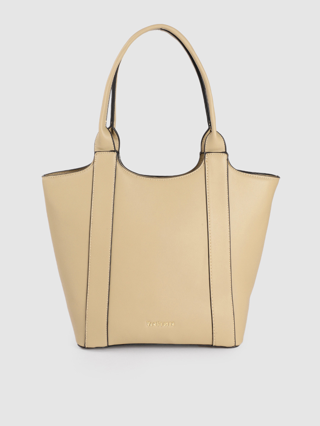 Buy Van Heusen Women Beige Structured Shoulder Bag - Handbags for Women ...