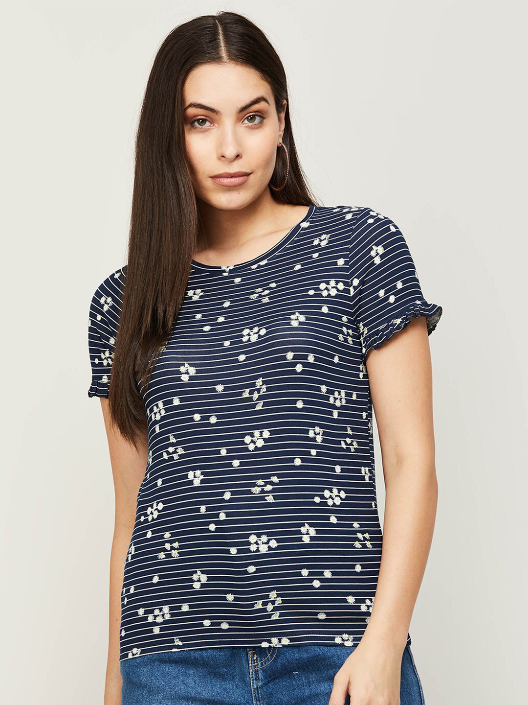 Buy Fame Forever By Lifestyle White Floral Print Top - Tops for Women ...