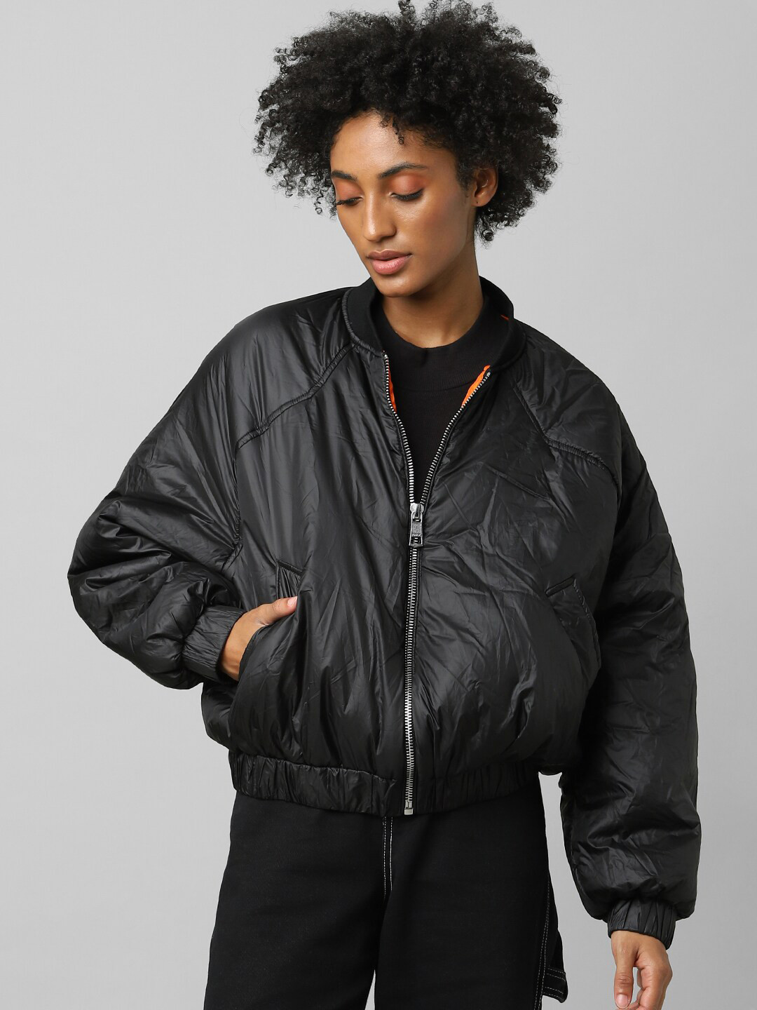 Buy ONLY Women Black Bomber Jacket - Jackets for Women 19392614 | Myntra