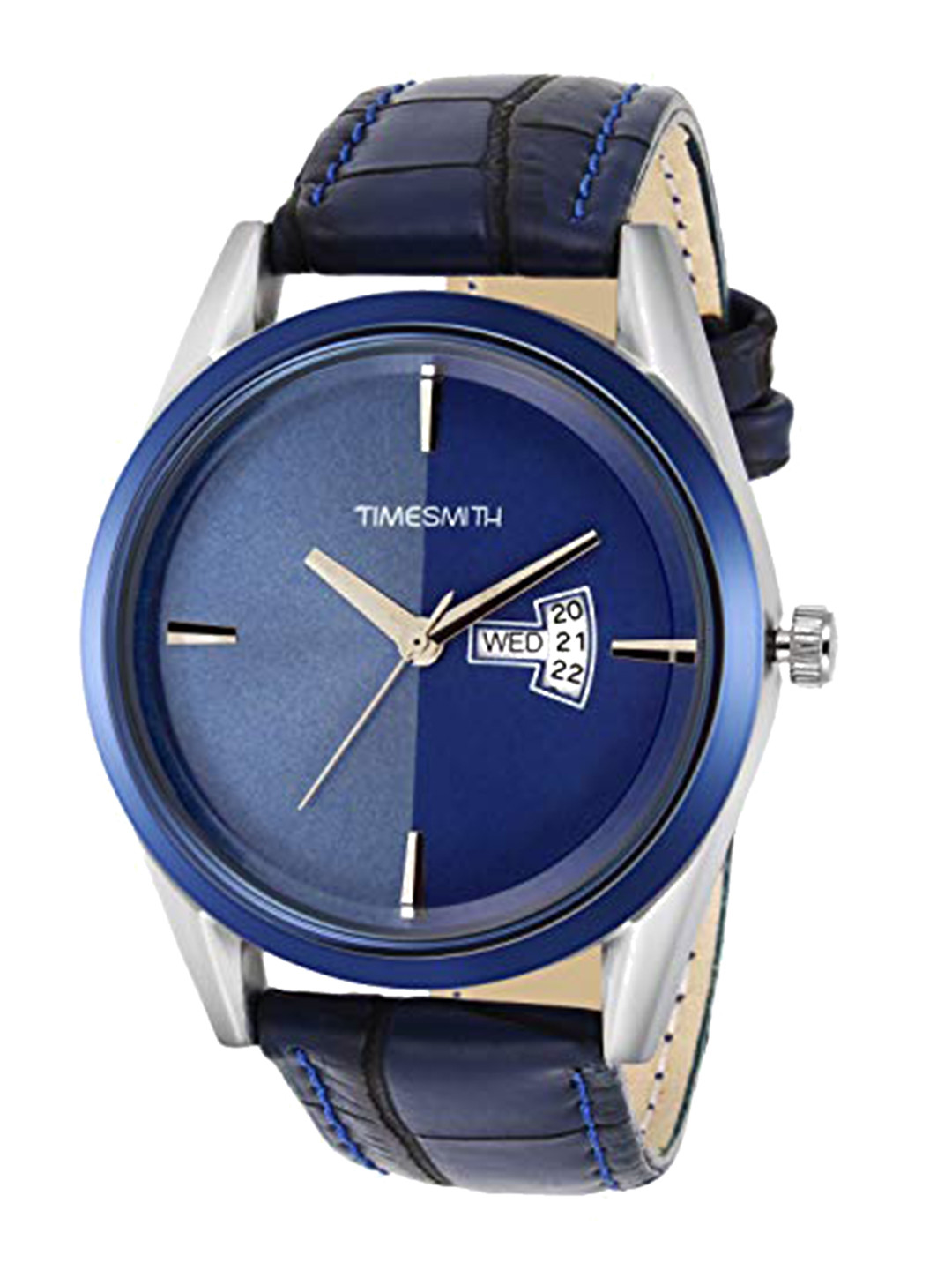 Buy TIMESMITH Men Blue Dial & Blue Leather Straps Analogue Watch ...