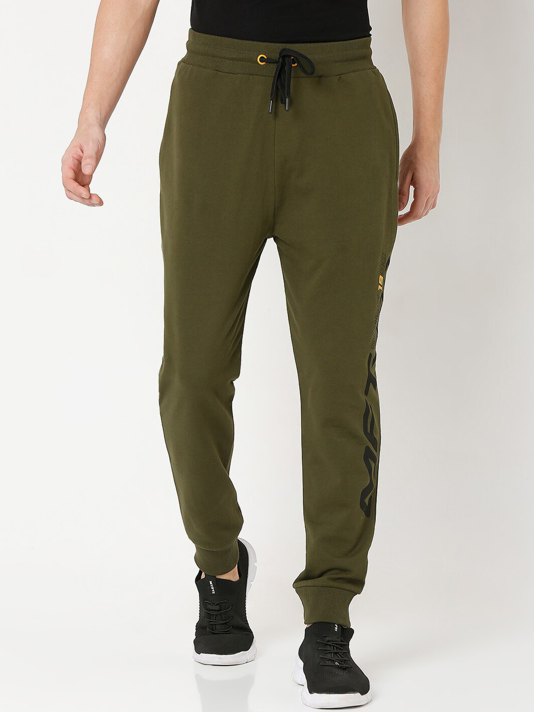 Buy Mufti Men Olive Green Loose Fit Joggers Trousers - Trousers for Men ...