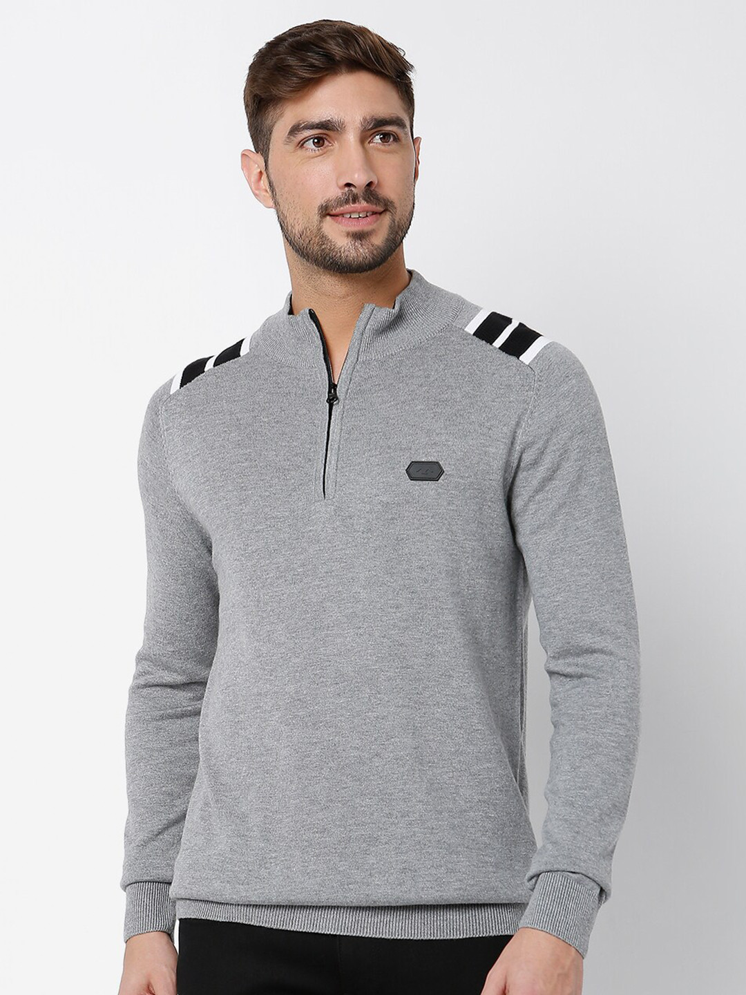 Buy Mufti Men Grey Pullover - Sweaters for Men 19403866 | Myntra