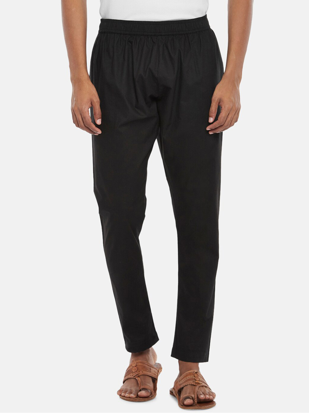 Buy Indus Route By Pantaloons Men Black Solid Cotton Pyjamas - Pyjamas ...