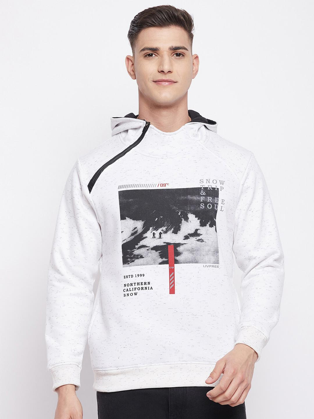 Buy NEVA Men White Printed Hooded Sweatshirt - Sweatshirts for Men 19406182 | Myntra