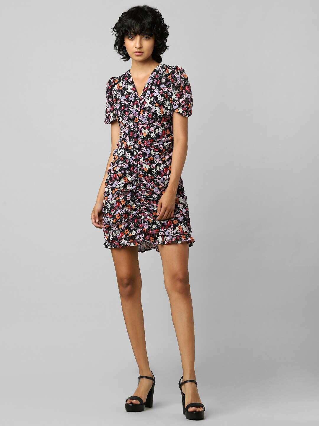 Buy ONLY Women Black Floral Dress - Dresses for Women 19406440 | Myntra