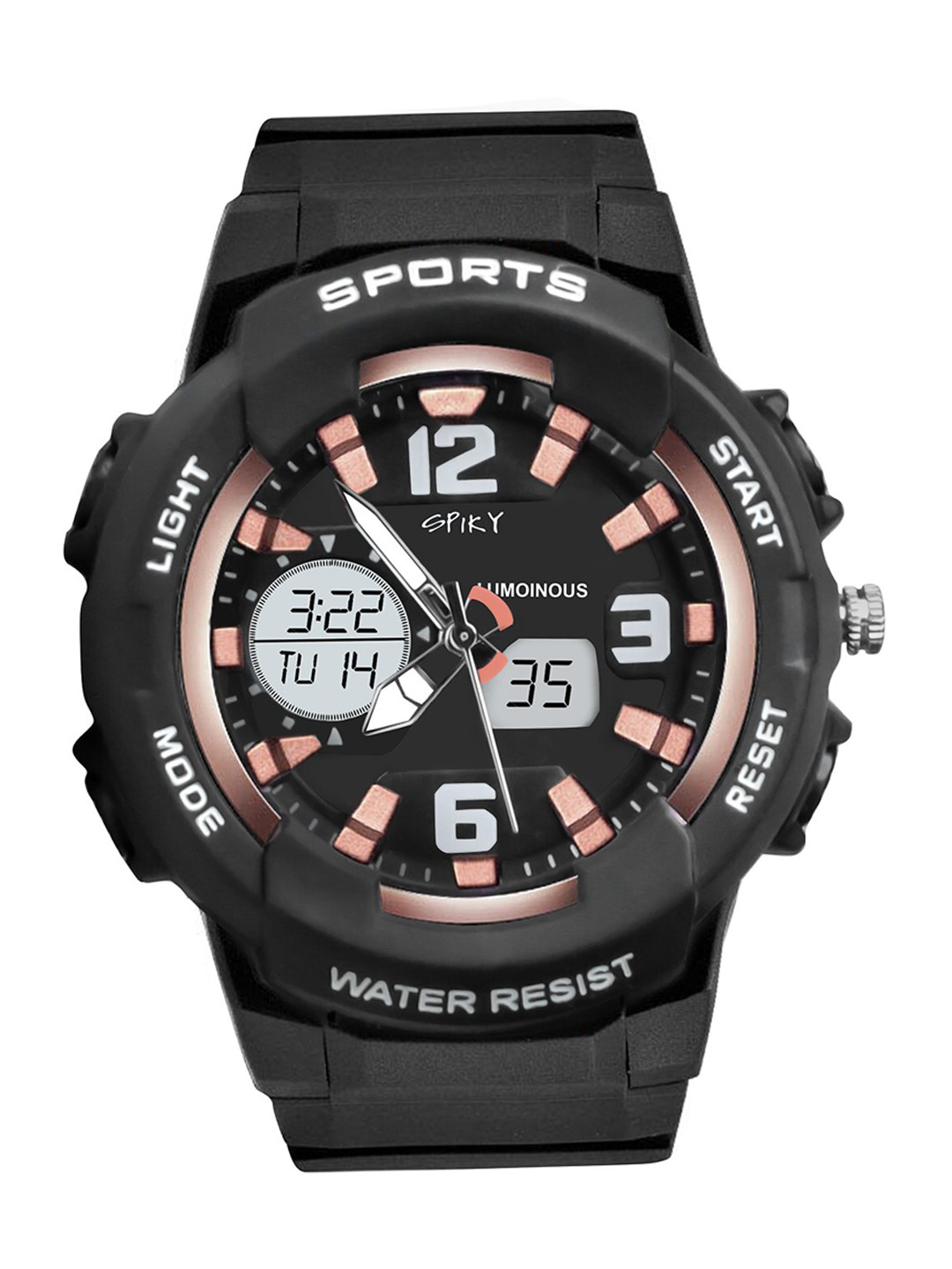 Buy Spiky Unisex Kids Black Dial & Black Straps Analogue Multi Function ...