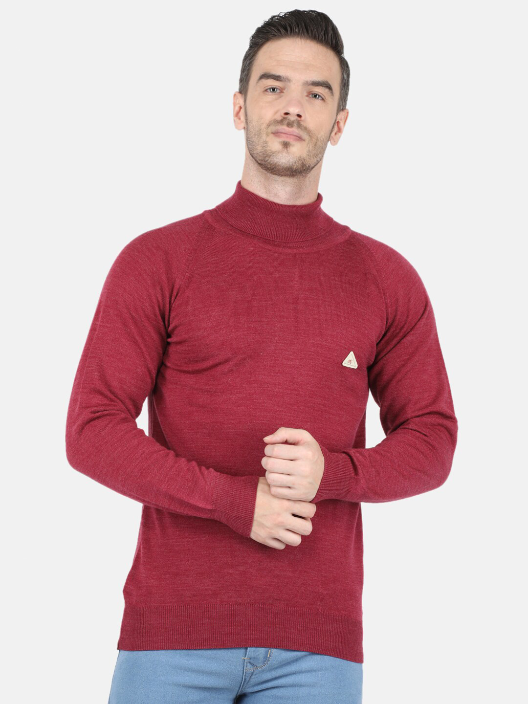 Buy Monte Carlo Men Red Pullover With Applique Detail - Sweaters for ...