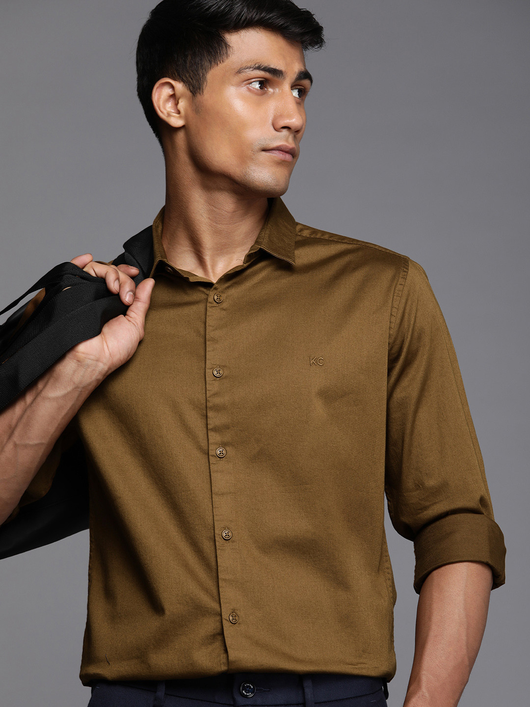 Buy Kenneth Cole Move Men Olive Green Slim Fit Casual Shirt - Shirts ...