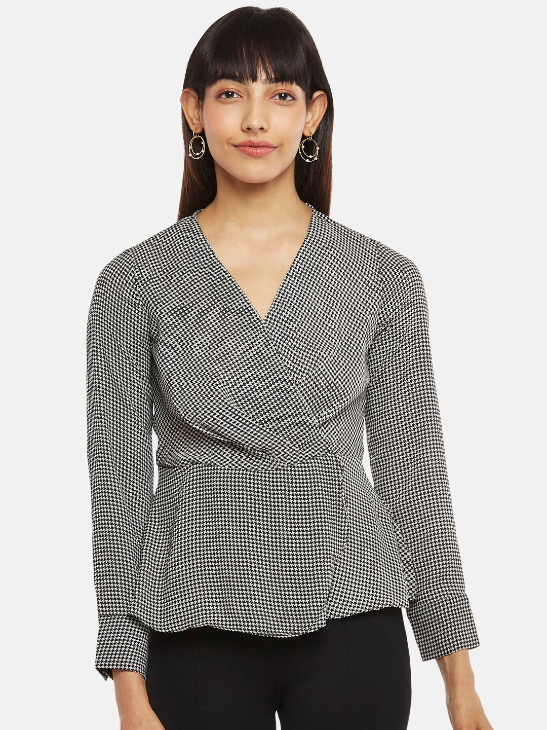 Buy Annabelle By Pantaloons Black & White Striped Wrap Top - Tops for ...