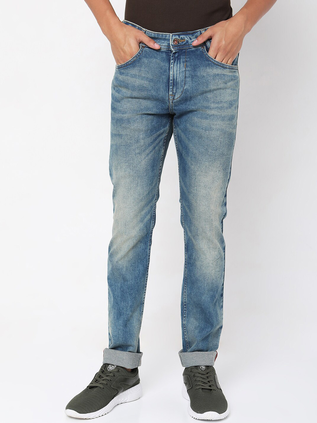 Buy Mufti Men Blue Slim Fit Heavy Fade Jeans - Jeans for Men 19413132 ...