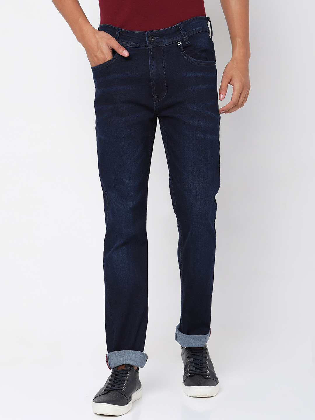 Buy Mufti Men Blue Straight Fit Jeans - Jeans for Men 19413154 | Myntra