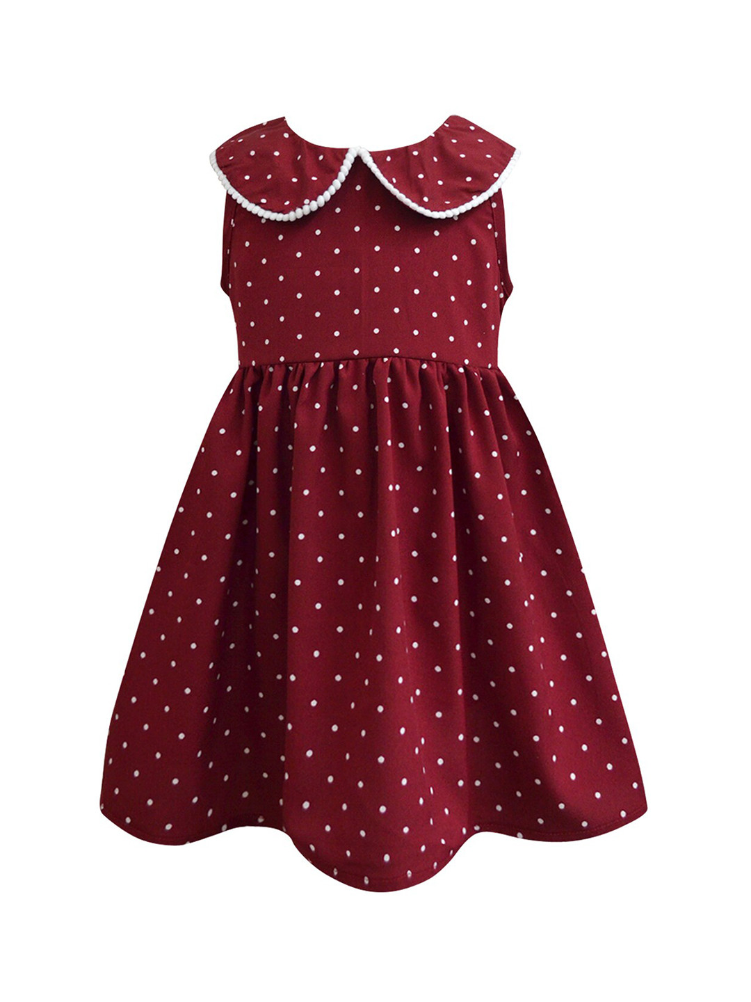 Buy A T U N Maroon Peter Pan Collar Dress - Dresses for Girls 19414630 ...