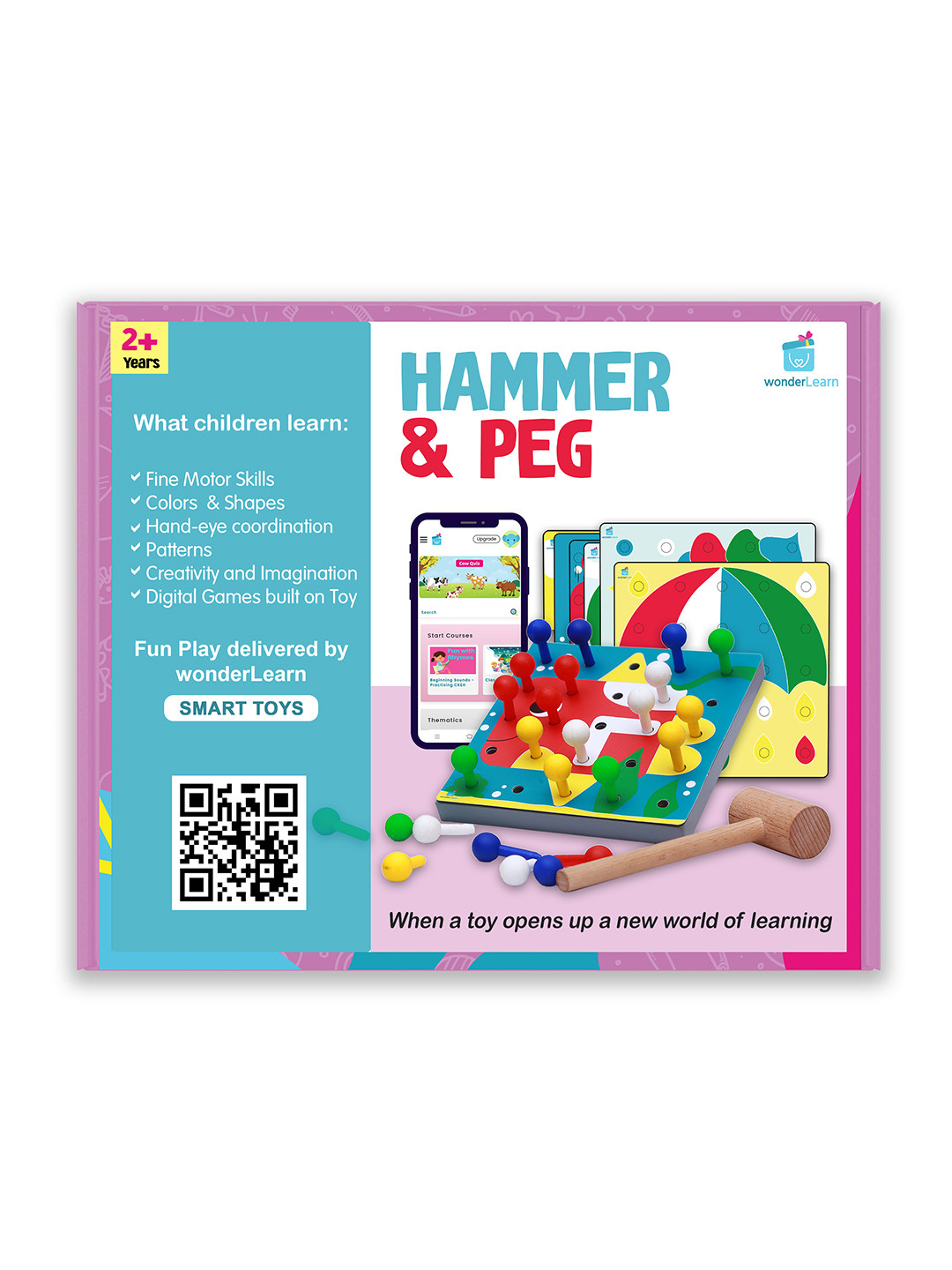 Buy WonderLearn Kids White & Pink Match & Hammer Toy Learning & Motor ...