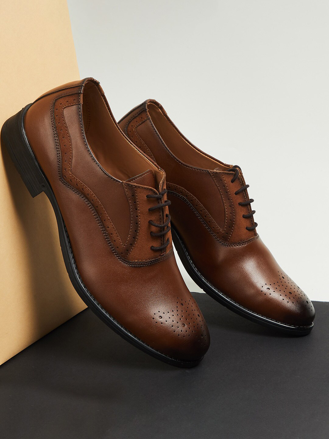 Buy CODE By Lifestyle Men Brown Solid Formal Oxfords Shoes - Formal ...