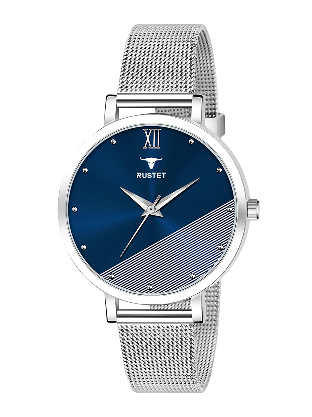 Buy RUSTET Women Blue Dial & Silver Toned Analogue Watch LD41 BLUE ...