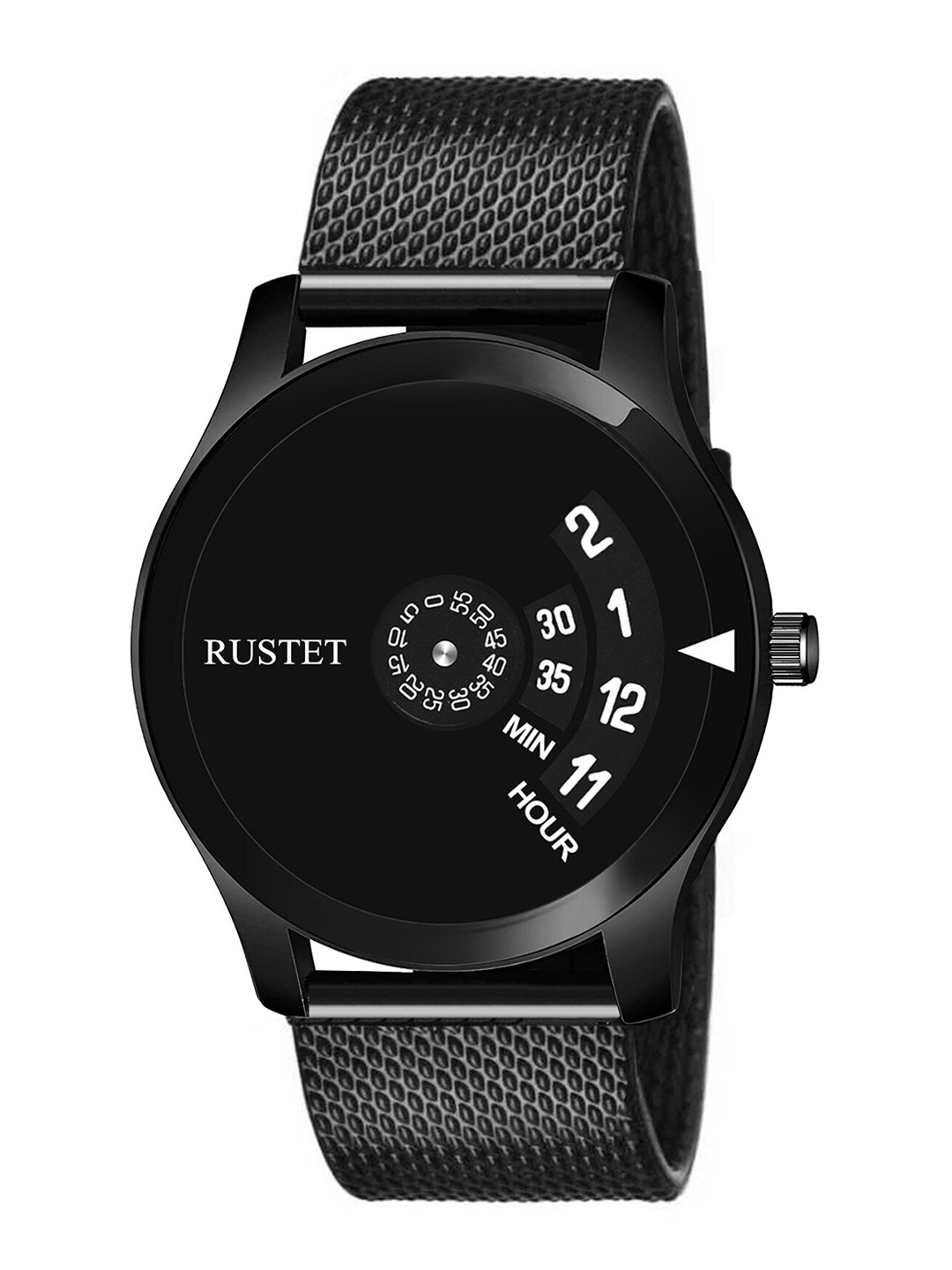 Buy RUSTET Men Black Brass Dial & Black Stainless Steel Straps Analogue ...