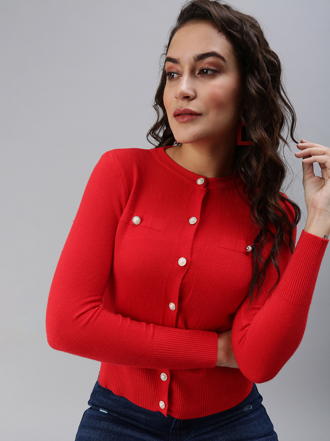 Buy SHOWOFF Red Shirt Style Top - Tops for Women 19418584 | Myntra