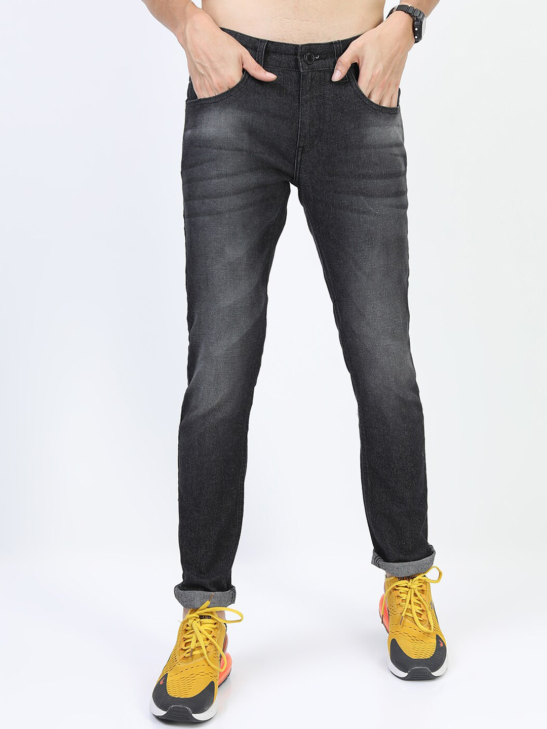 Buy HIGHLANDER Men Grey Slim Fit Light Fade Stretchable Jeans - Jeans ...