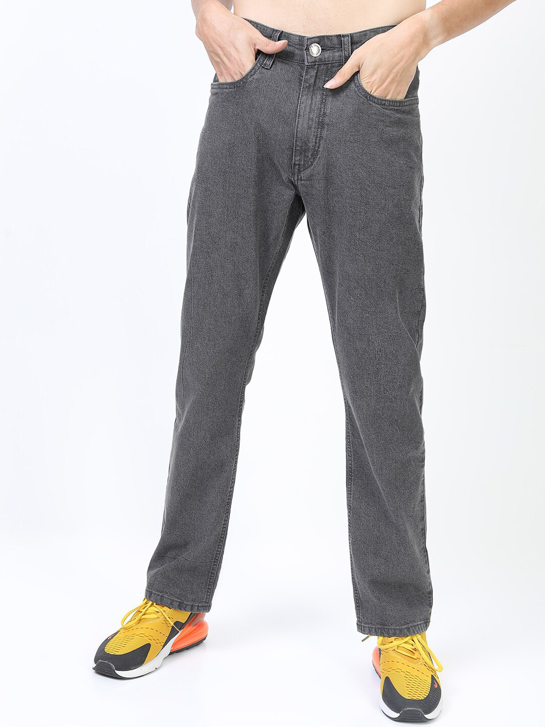 Buy HIGHLANDER Men Grey Straight Fit Stretchable Jeans - Jeans for Men ...