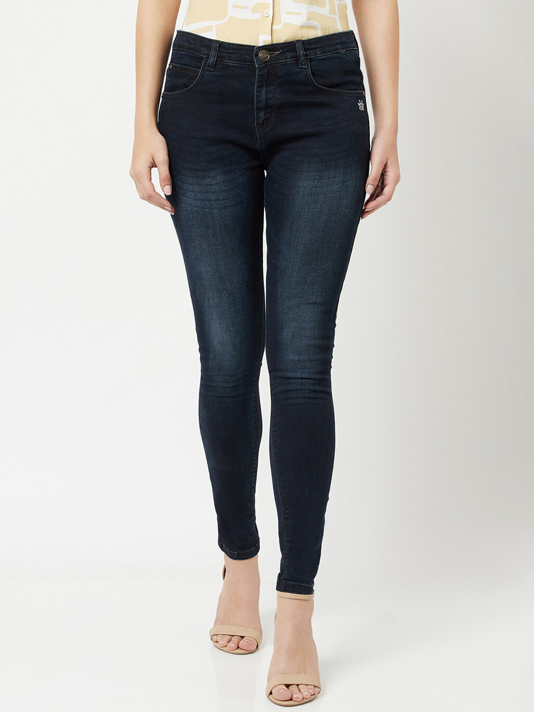 Buy Crimsoune Club Women Navy Blue Super Skinny Fit Light Fade Buy Crimsoune Club Women Navy Blue Super Skinny Fit Light Fade